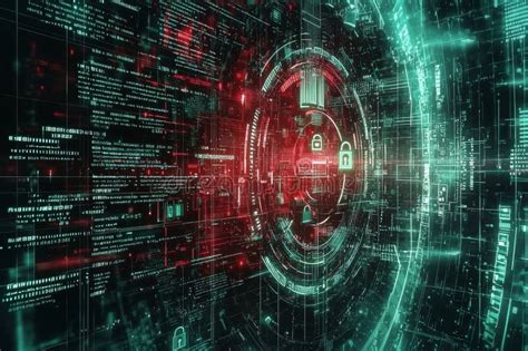 The Image Depicts A Digital Security Concept With A Binary Code And
