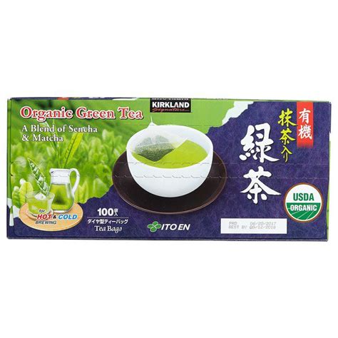 Kirkland Signature Organic Matcha Sencha Green Tea 100 Ct Costco Food Database