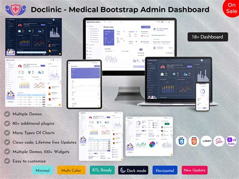 New Rtl Style Light Medical Admin Panel Dashboard Doclinic Admin