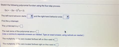 solved sketch the following polynomial function using the