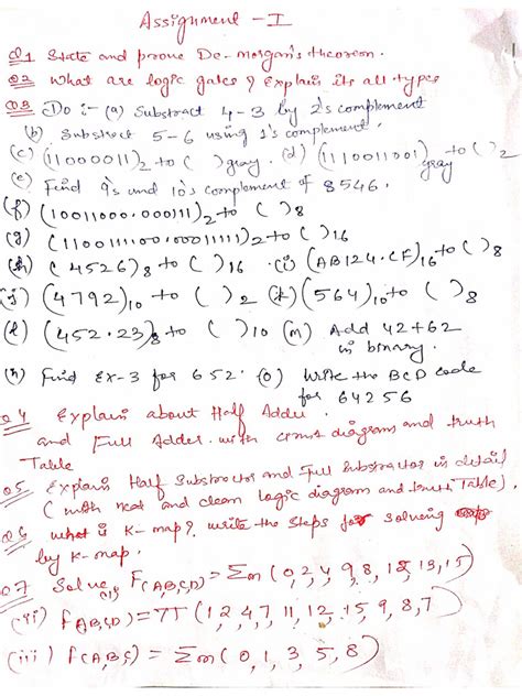 Assignment 1 Ex 304 Digital Electronics Pdf