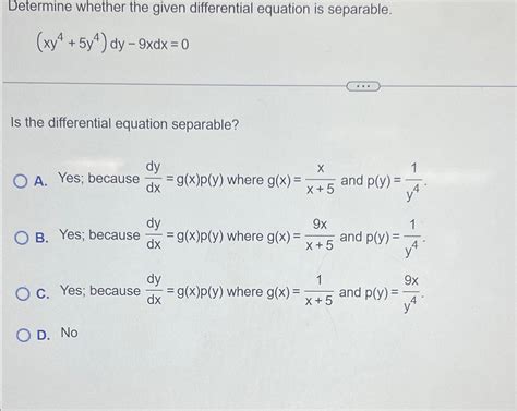 Solved Determine Whether The Given Differential Equation Is