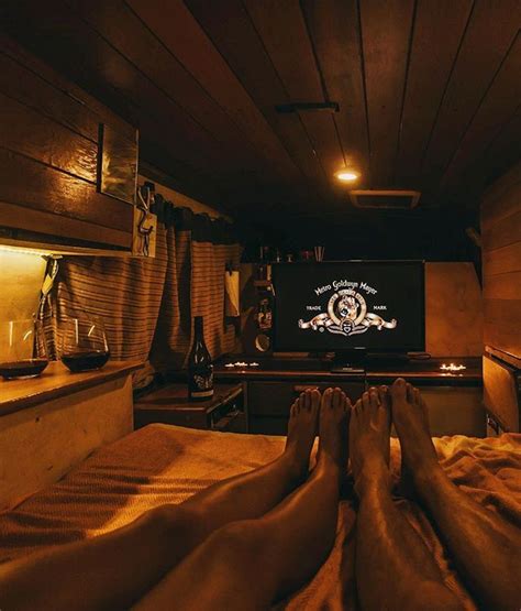 Bedroom Dining Room And Temporary Cinema 😻🙌🏽🍷 Van Life Van Life Diy Van Living