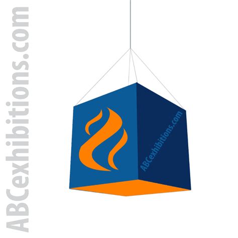 Cube Shaped Hanging Exhibition Banner Custom Sizes Cube Shaped Hanging Exhibition Banner Custom Sizes