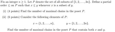 solved fix an integer n≥1 let p denote the set of all
