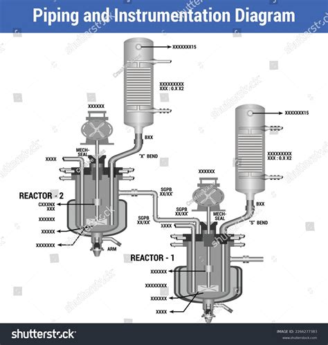 Vector Illustration Piping Instrumentation Diagram Stock Vector Royalty Free 2266277383