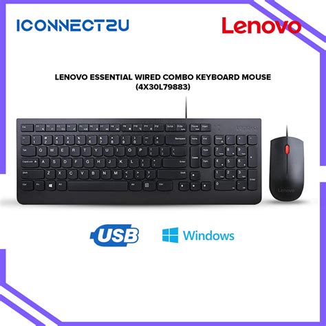 Lenovo Essential Wired Combo Keyboard And Mouse US English P X L Shopee Malaysia