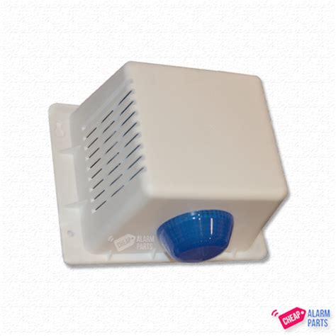 White Plastic Siren Box And Blue Strobe Box And Strobe Only Warning Stickers