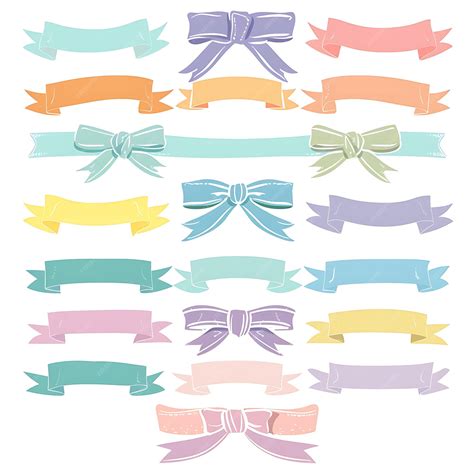 Premium Vector Set Ribbon Cute Illustration