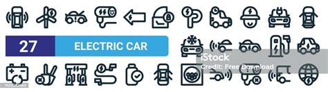 해치백 자동차 풍력 스포츠카 해치백 스포츠 열쇠 포트 웹 디자인 모바일 앱을위한 세계 벡터 얇은 라인 아이콘과 같은 27 개의 개요 웹 전기 자동차 아이콘 세트 기술자에