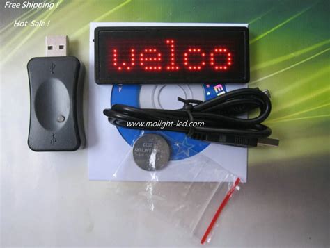Red Scrolling Message LED Name Badge With USB Cable Software Programmable Scrolling Marquee