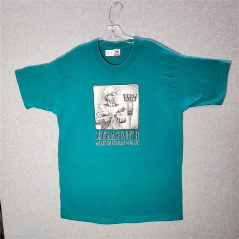 Fruit Of The Loom Shirts Vintage Bluegrass Country Men Tshirt Xl
