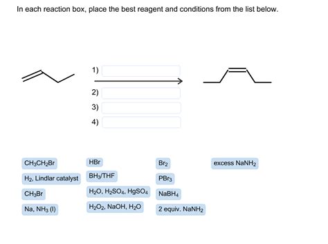 Solved In each reaction box, place the best reagent and | Chegg.com