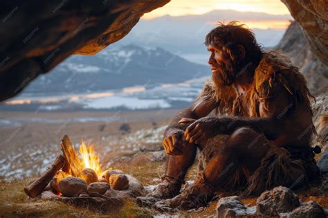 Premium Photo Chronicles Of Prehistoric Life Primitive Man Delving