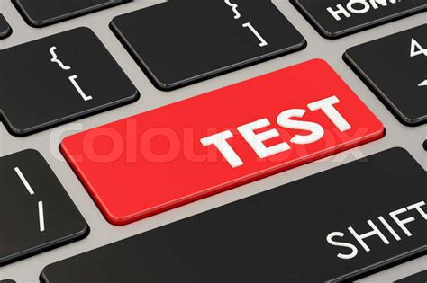 Test Button On Keyboard 3d Rendering Colourbox