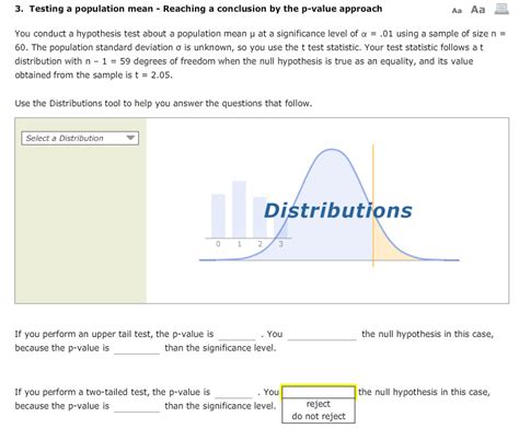 Solved 3 Testing A Population Mean Reaching A Conclusion