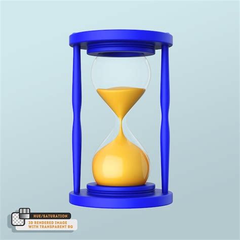песочные часы на белом фоне 3d значок Иллюстрация Премиум Psd Файл