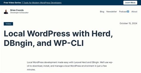 Local Wordpress With Herd Dbngin And Wp Cli Brian Coords