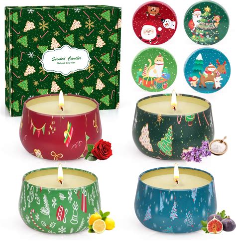 Christmas T Set 4 Pack Scented Candle Set Holiday