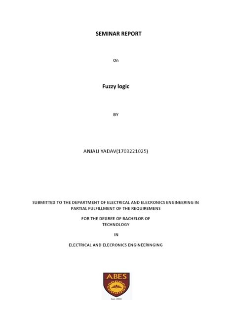 Fuzzy Logic Report Pdf Fuzzy Logic Cybernetics