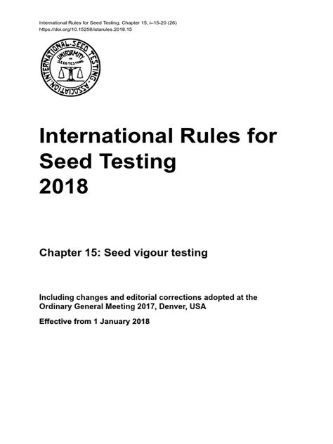 Seed Vigour Testing Pdf