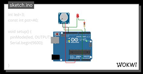 Intensidad Led Wokwi ESP32 STM32 Arduino Simulator
