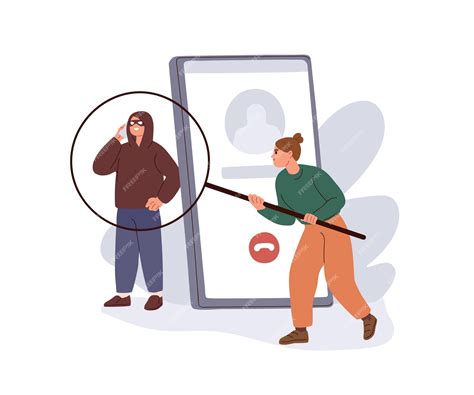 Premium Vector Phone Scam Fraud Concept Catching Scammer Swindler During Fraudulent Call