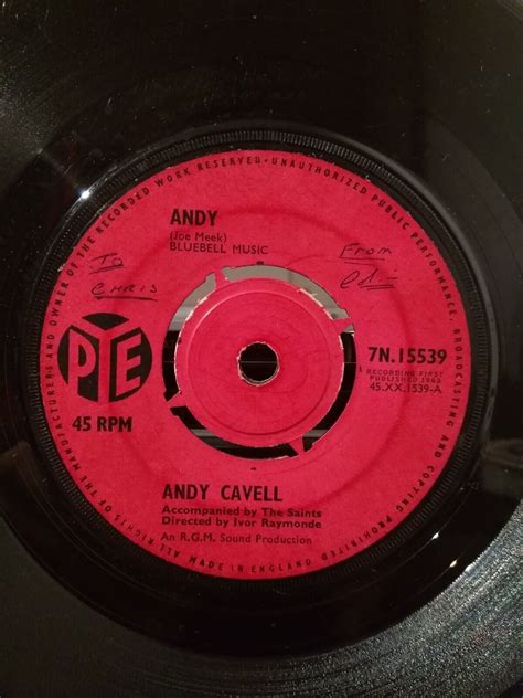 Andy Cavell Andy 7 Single [joe Meek Rgm Production] Rare Item Pye 7n 15539