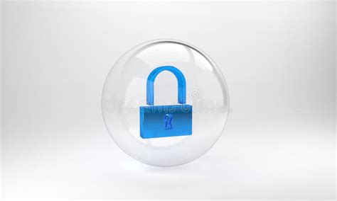 Blue Lock Icon Isolated On Grey Background Padlock Sign Security Safety Protection Privacy