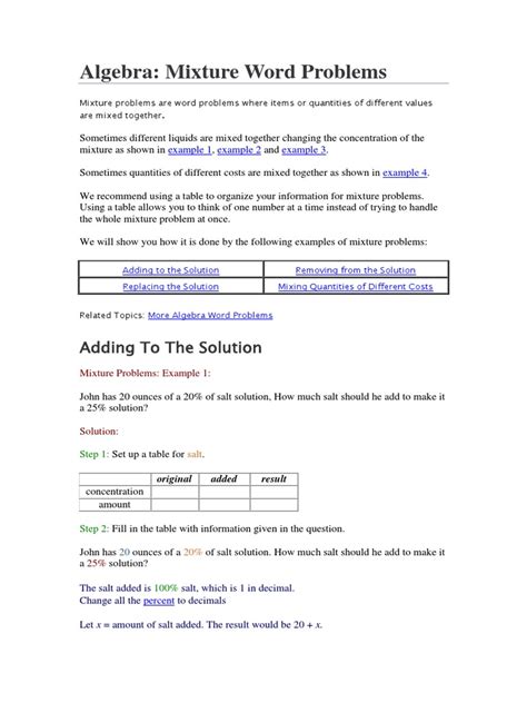 Algebra 1 Worksheets Word Problems Worksheets Worksheets Library