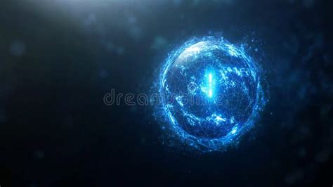 Abstract Blue Digital Globe Network Connection Futuristic Technology Data Sphere Dark Lines