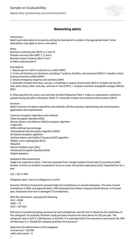⇉networking Admin Essay Example Graduateway