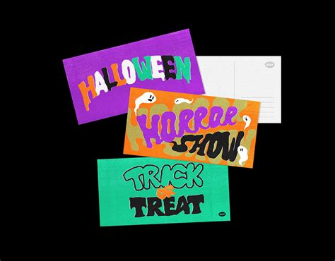 할로윈 타이포 카드 일러스트 On Behance