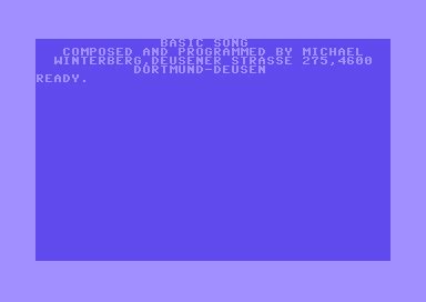 CSDb Basic Song By Michael Winterberg