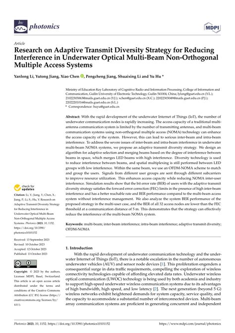 Pdf Research On Adaptive Transmit Diversity Strategy For Reducing