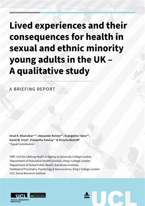 Pdf Lived Experiences And Their Consequences For Health In Sexual And