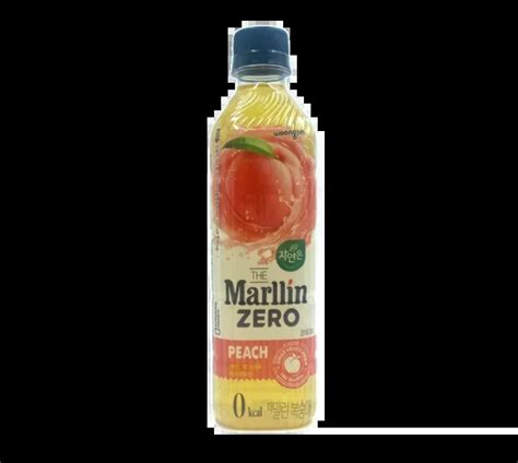 Bebida Coreana Marllin Zero Durazno 500ml 20pz Caja Sin Azúcar 0