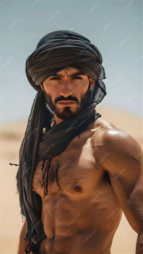 Premium Photo Photo Handsome Shirtless Desert Arabic Man