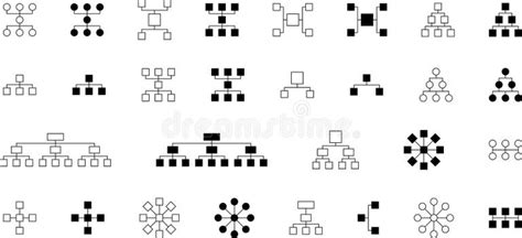 Flowchart Hierarchy Vector Icons Org Chart Organizational Flow Vector Stock Vector