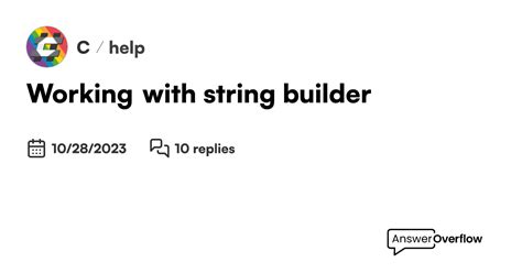 Working With String Builder C