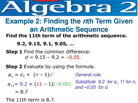 lesson 12 3 objectives be able to find the terms of an arithmetic