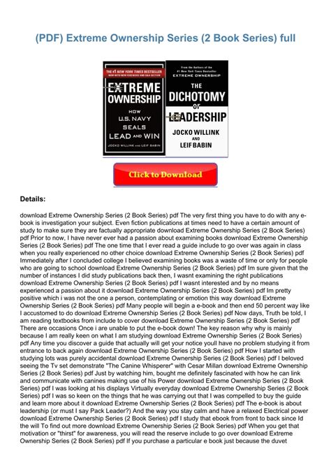 Pdf Extreme Ownership Series 2 Book Series Full