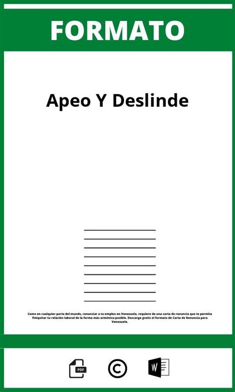 Formato De Apeo Y Deslinde 2026