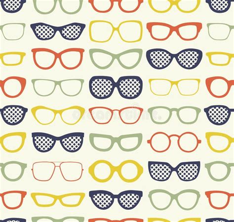 Seamless Eyeglasses Fabric Pattern Stock Vector Illustration Of