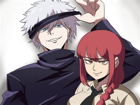 Makima And Gojou Satoru Chainsaw Man And More Drawn By Tina Fate Danbooru