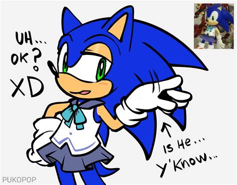 Sonic Wearing Whatever That Is By Pukopop On Deviantart