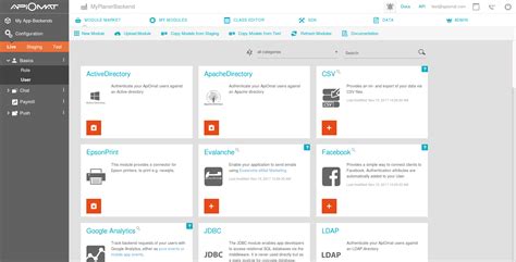 Dashboard Apiomat Documentation