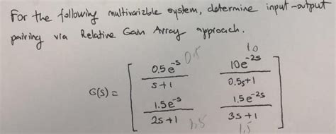 solved for the following multivarizble system determine