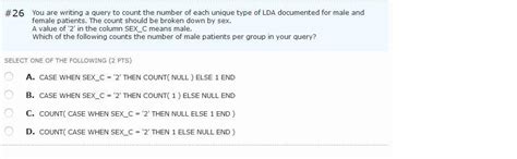 Solved 26 You Are Writing A Query To Count The Number Of Chegg Com