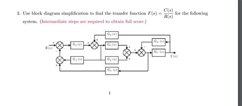 solved 3 use block diagram simplification to find the